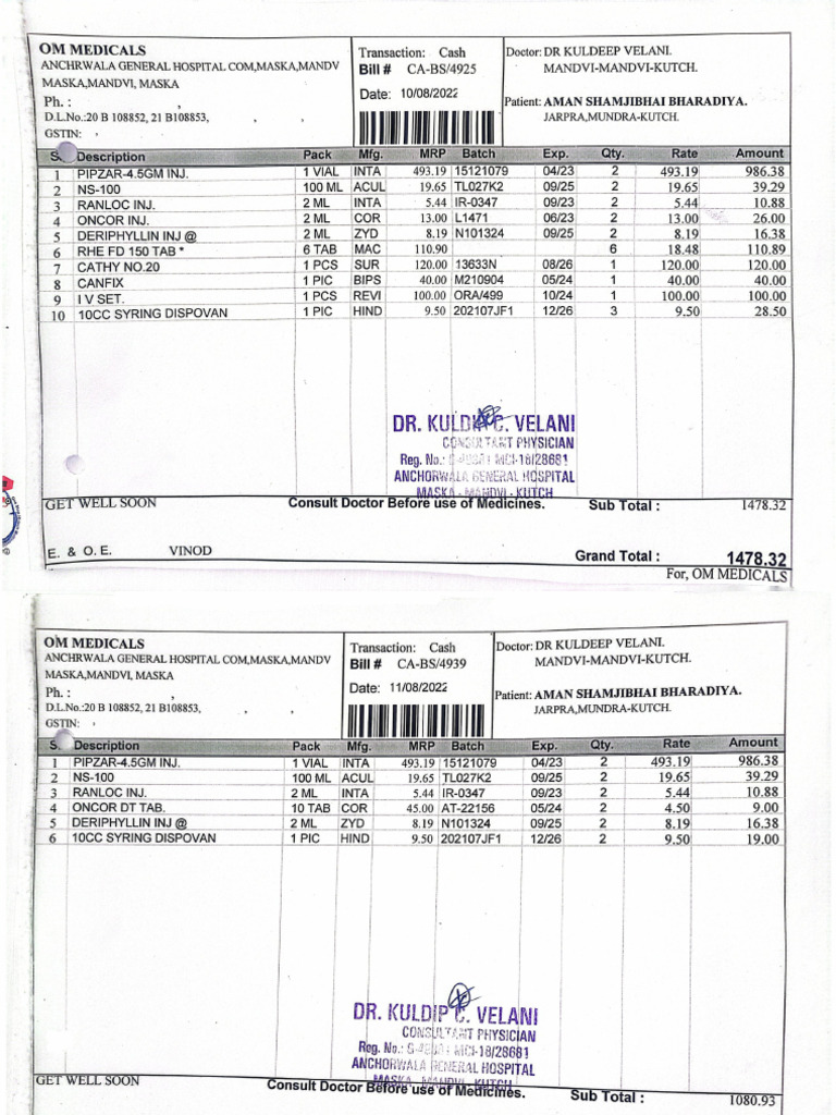 Bills and Parchi of Medical | PDF