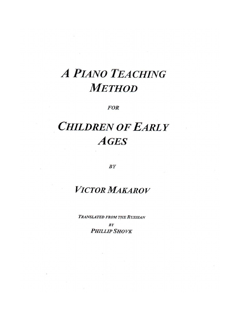 Makarov Piano - Teaching - Method | PDF