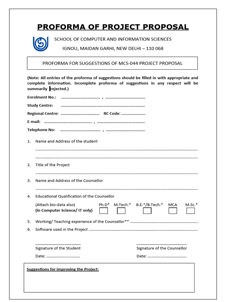 Proforma of Project Proposal | PDF | Computers