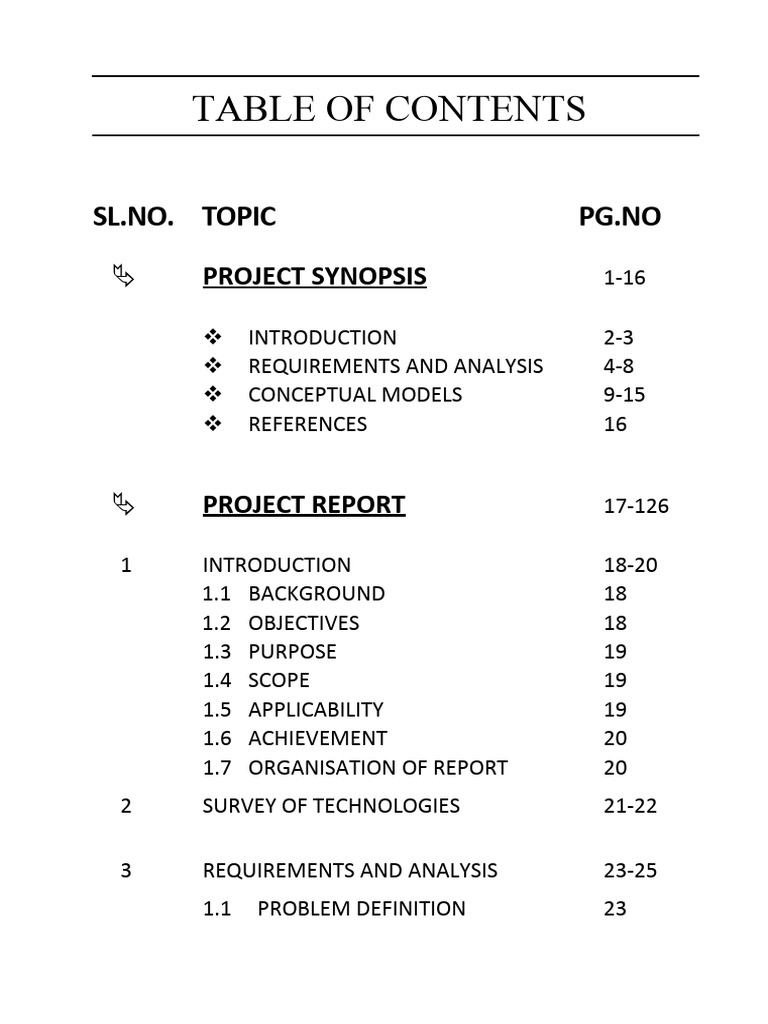 SL - NO. Topic PG - No: Project Synopsis | PDF | Conceptual Model | Computer Science