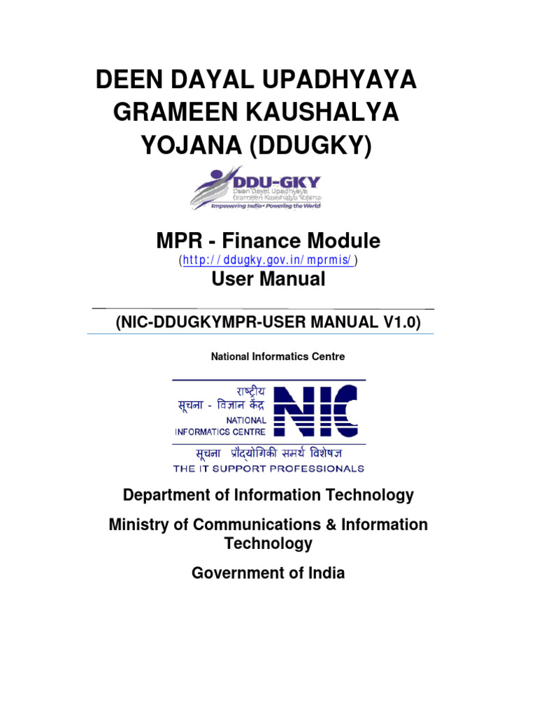 DDUGKY Finance Module User Manual | PDF | Password | User (Computing)