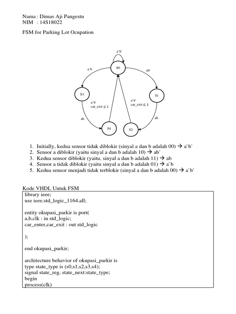 14S18022 - Dimas Aji Pangestu - Tugas FSM | PDF | Electronic Design Automation | Institute Of ...