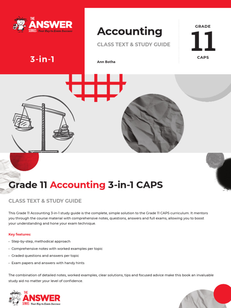 GR 11 Accounting 3 in 1 Extract | PDF | Debits And Credits | Partnership