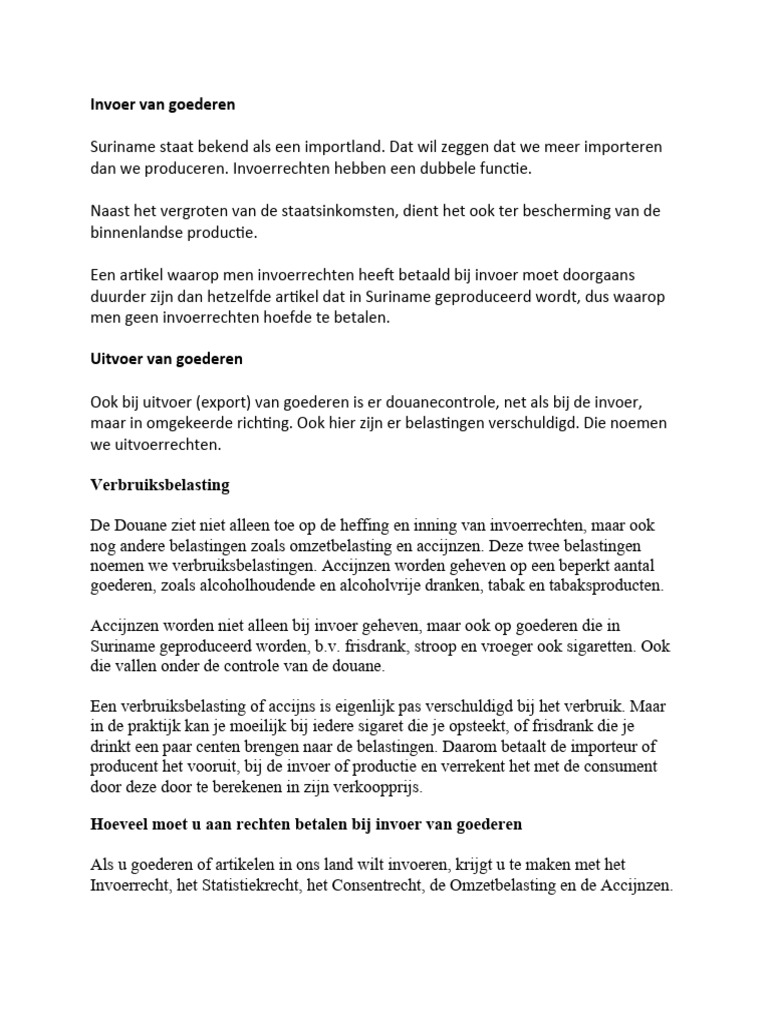 Invoer Van Goederen | PDF