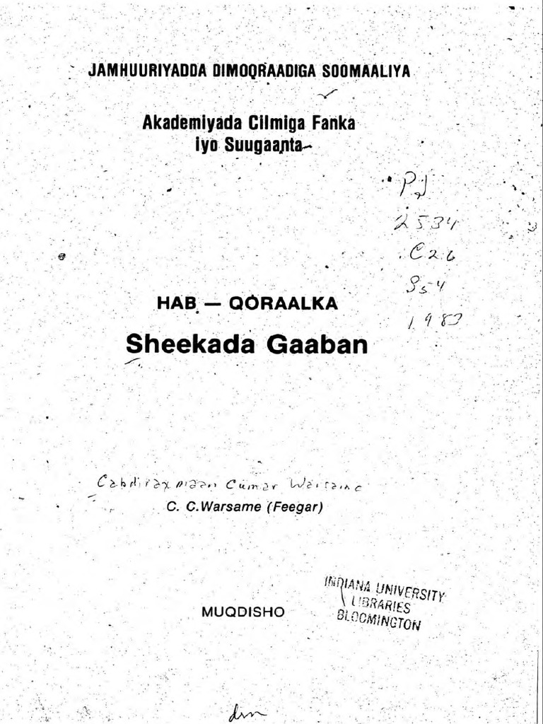 Habqoraalka Sheekada. | PDF