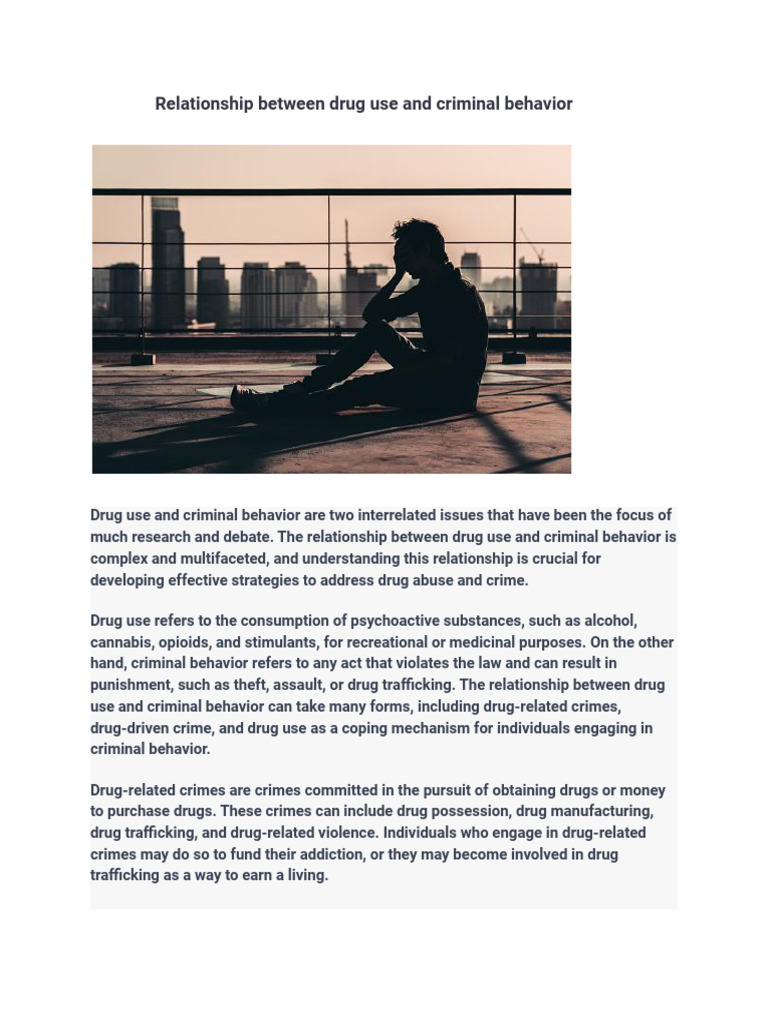Relationship Between Drug Use and Criminal Behavior. | PDF | Substance ...
