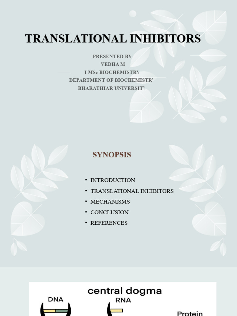 Translational Inhibitors | PDF | Translation (Biology) | Ribosome