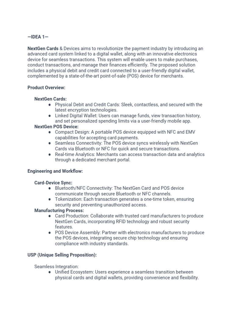 Idea 1 | PDF | Point Of Sale | Credit Card