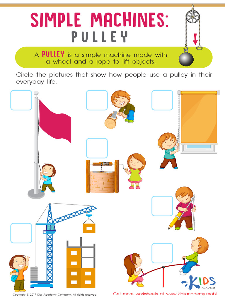Grade 2 Simple Machines Pulley Worksheet | PDF | Computers