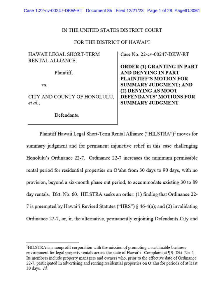 Summary Judgment on Ordinance 22-7 | PDF | Summary Judgment ...