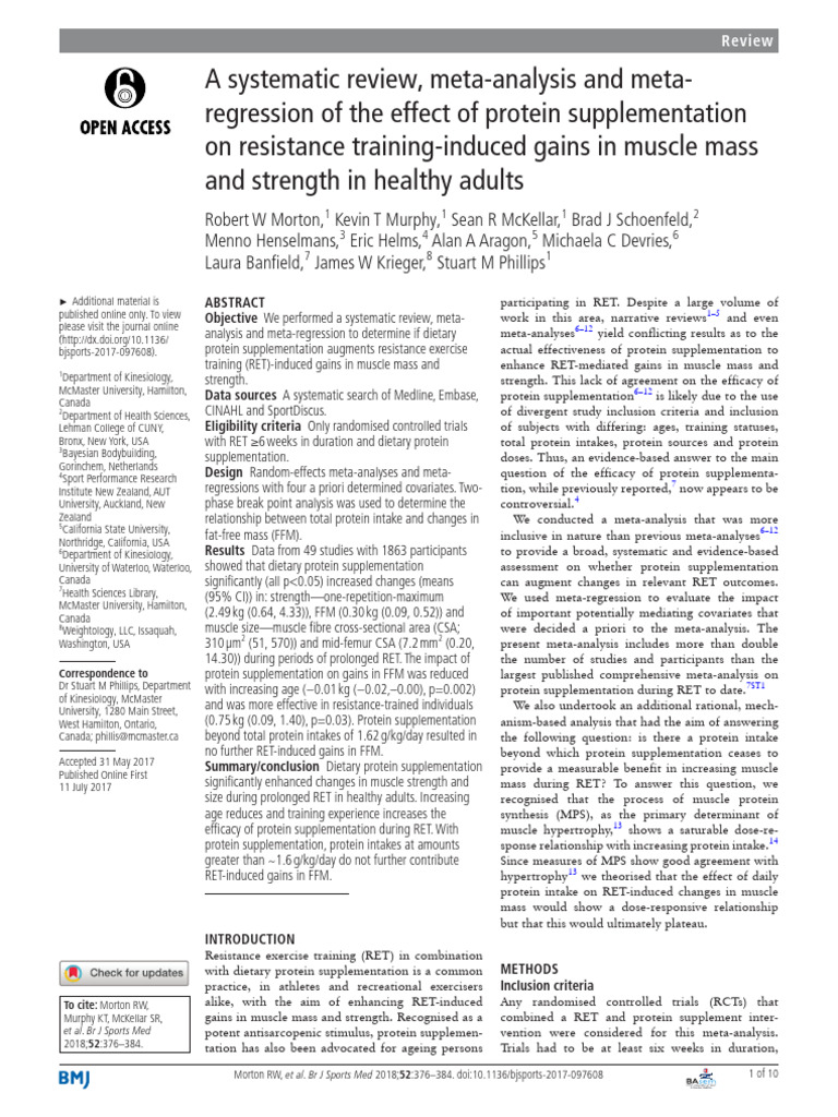 Morton Leucine | PDF | Meta Analysis | Systematic Review