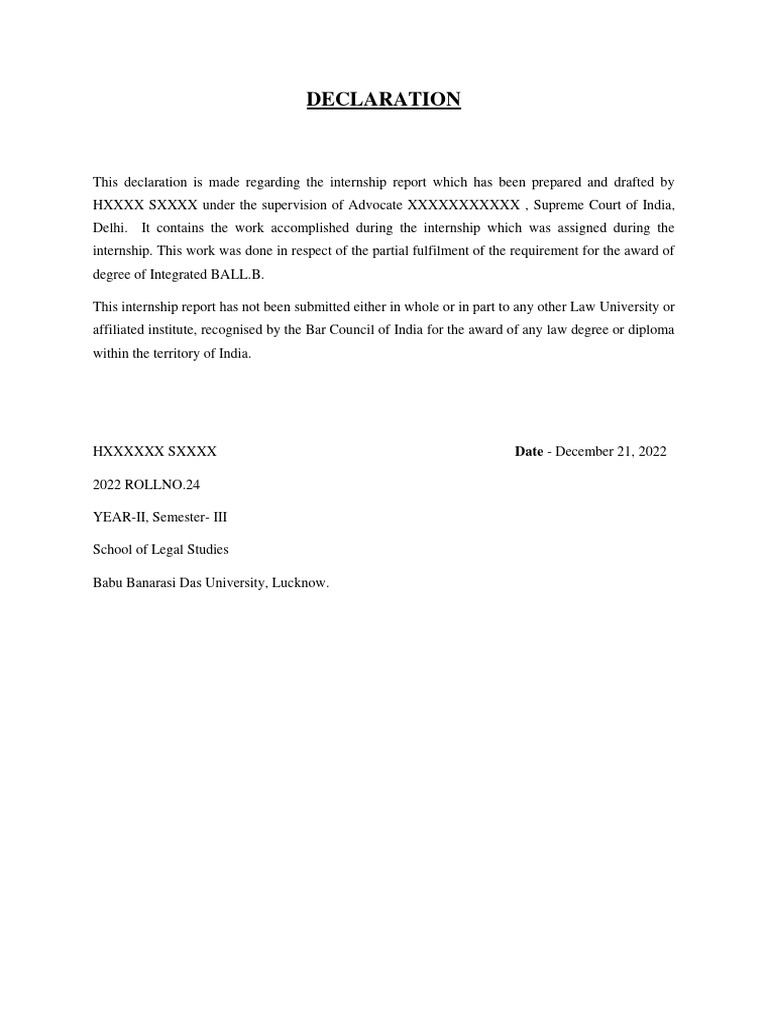 Declaration & Certificate | PDF