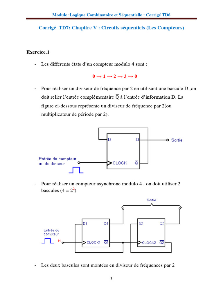 L2-Logique Combinatoire Et sequentielle-TD7-Solution | PDF
