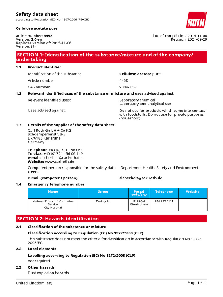 Sds CA | PDF | Dangerous Goods | Toxicity