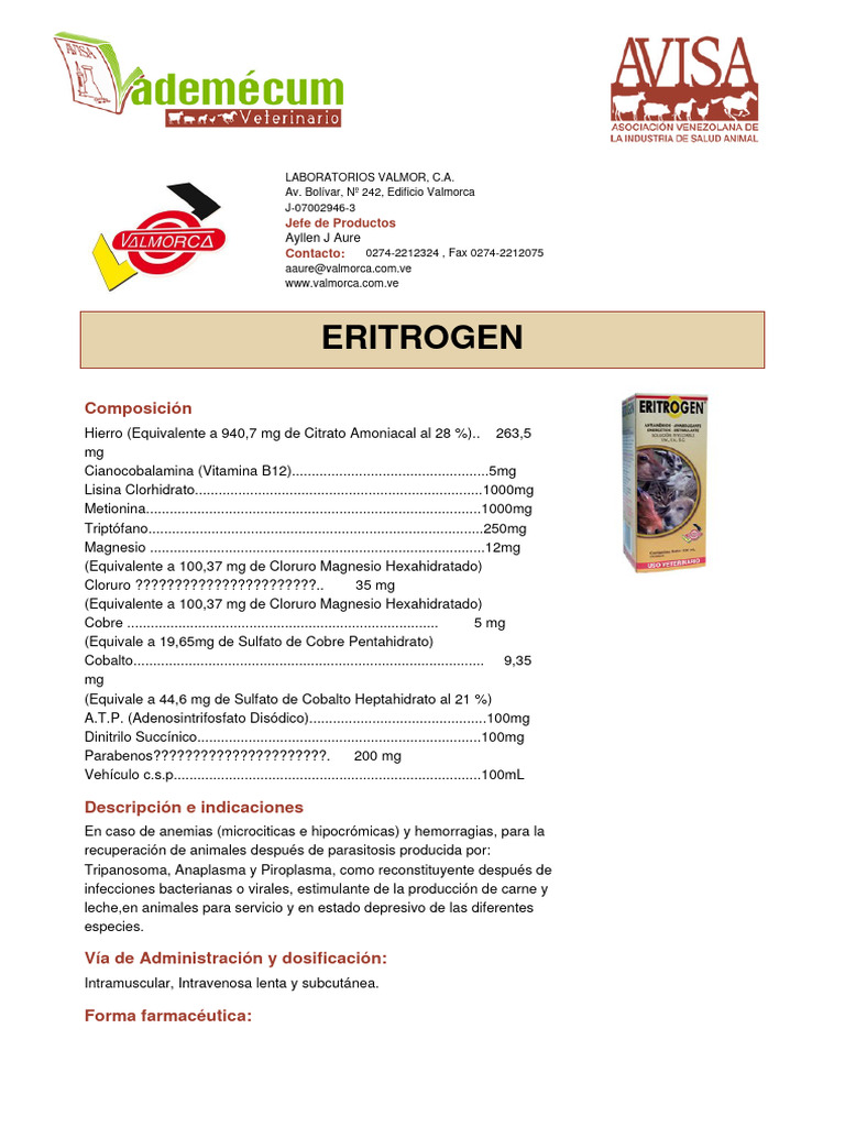 Eritrogen | PDF | Nutrientes esenciales | Química