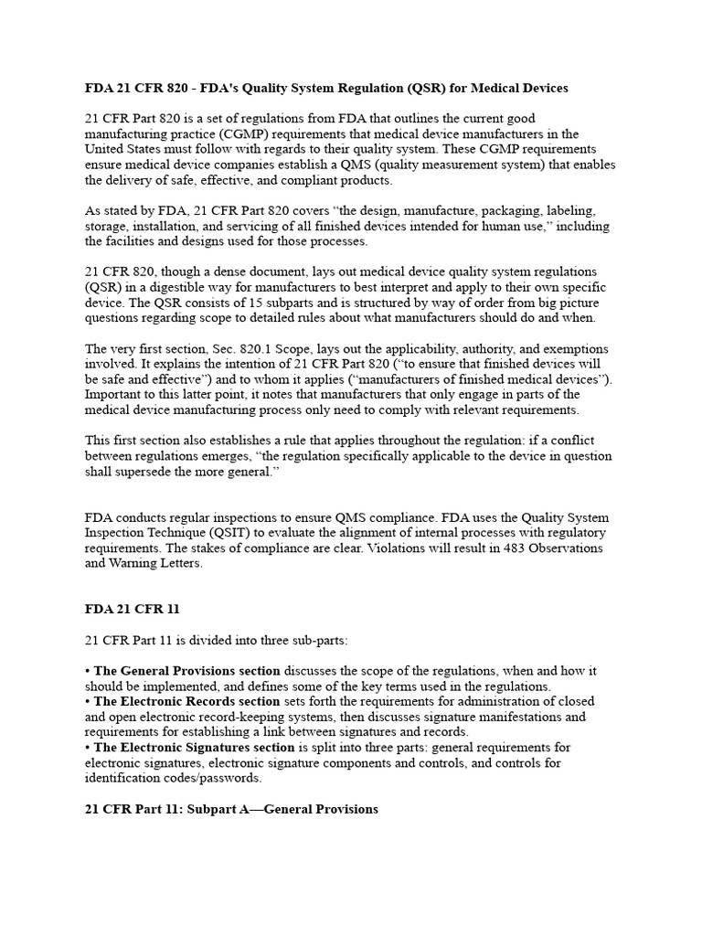 Fda 21 CFR 11-820 | PDF | Health Insurance Portability And ...