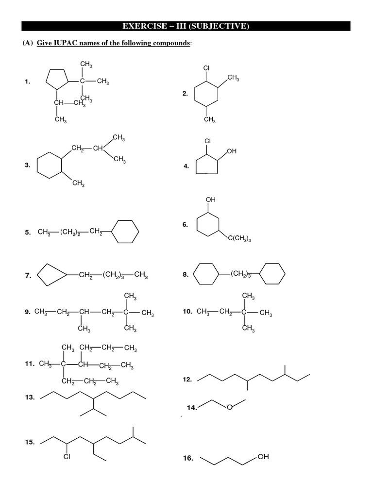 IUPAC Exercise-3 | Download Free PDF | Molecules | Chemistry