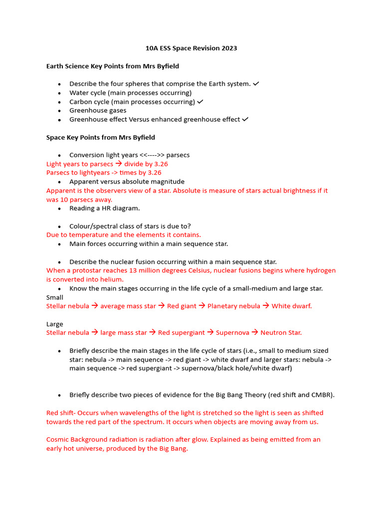 Year 10 Earth & Space Science Guide | PDF