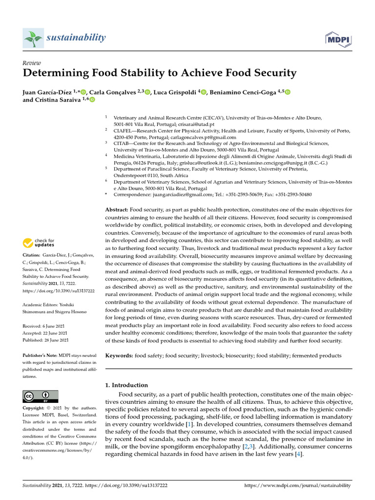 Determining Food Stability To Achieve Food Securit | PDF