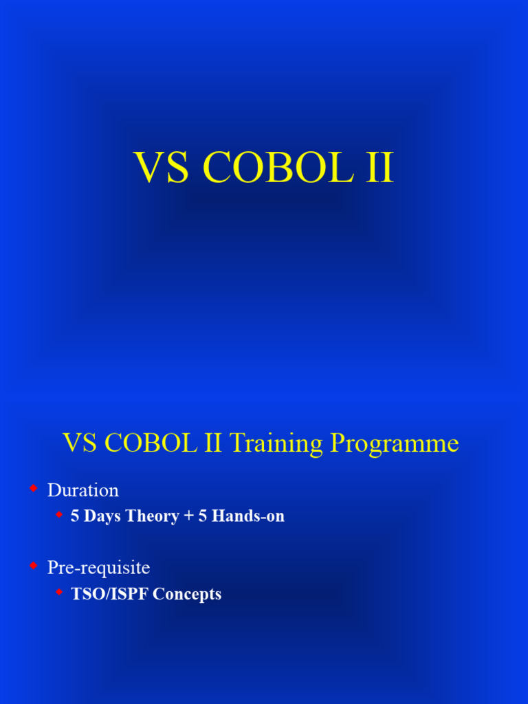Cobol v1 | PDF | Computer Program | Programming Cobol v1 | PDF | Computer Program | Programming