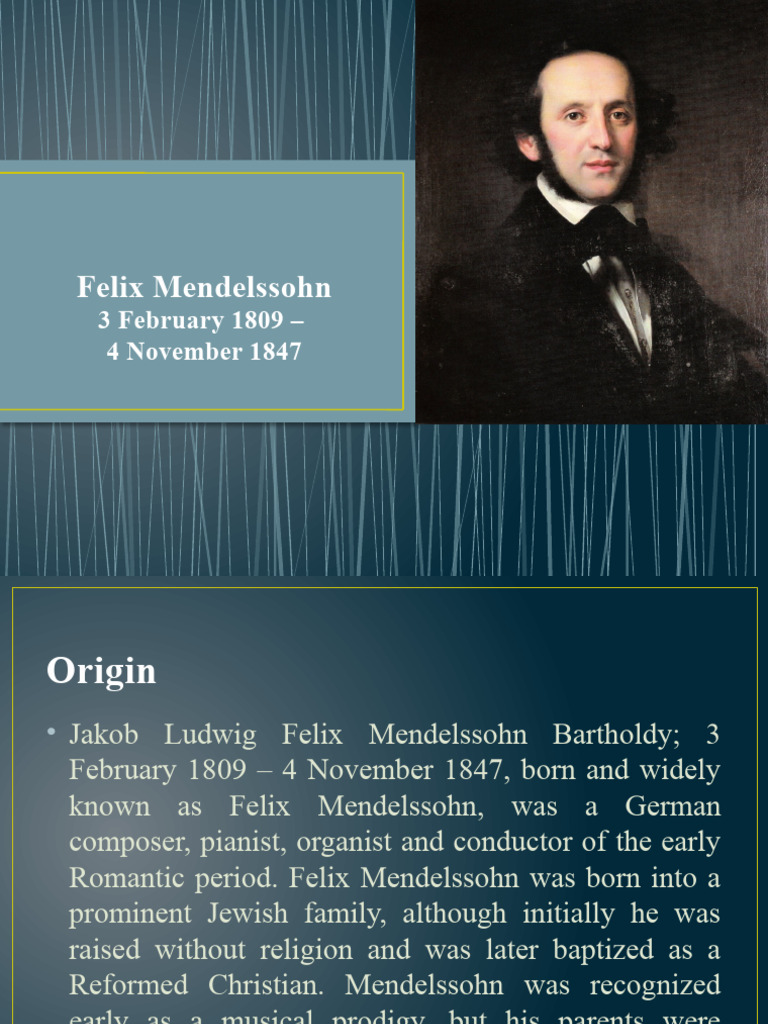 Felix Mendelssohn For MuP 121 | PDF
