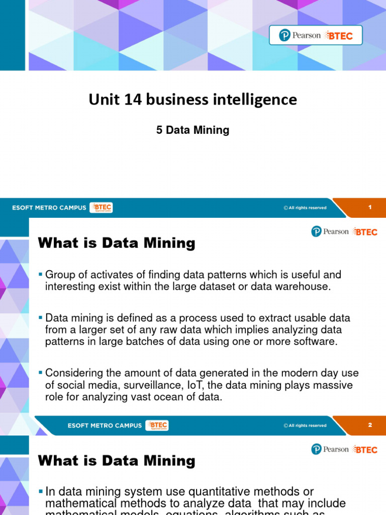 HND - BI - W8 - Data Mining | PDF | Data Mining | Data Analysis