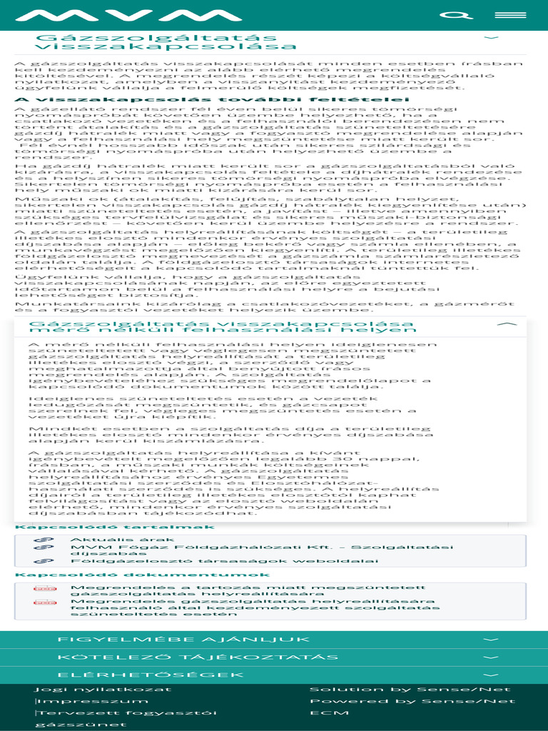 MVM - Földgáz | PDF