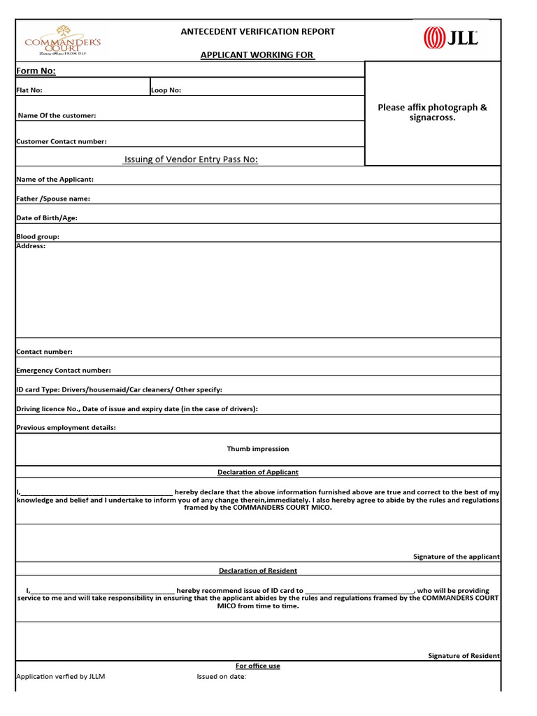 Antecedent Verification Report | PDF