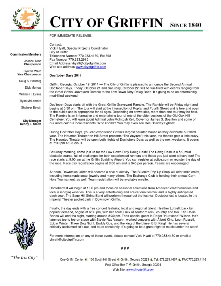 Doctober Days Press Release | PDF | Leisure | Entertainment (General)