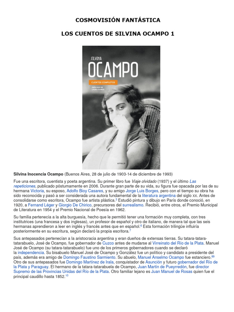 Act9 - Silvina Ocampo 1 | PDF