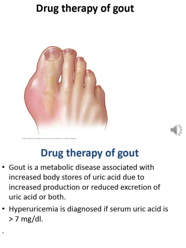Gout Drug Therapy Guide | PDF | Gout | Nonsteroidal Anti Inflammatory Drug