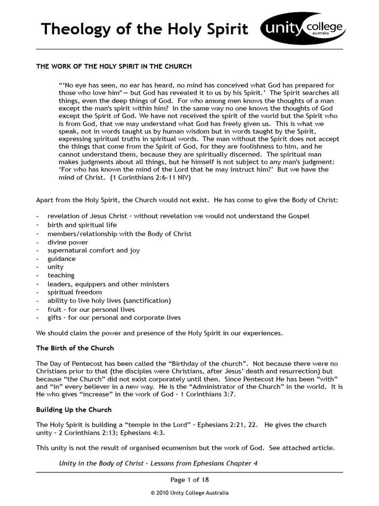04 Holy Spirit in The Church | PDF | Fruit Of The Holy Spirit | Jesus