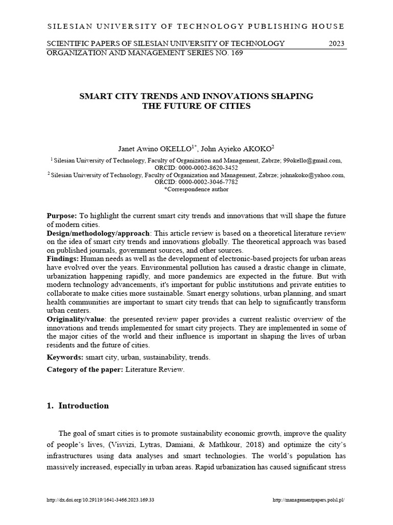 Smart City Trends and Innovations Shaping The Future of Cities | PDF | Internet Of Things ...