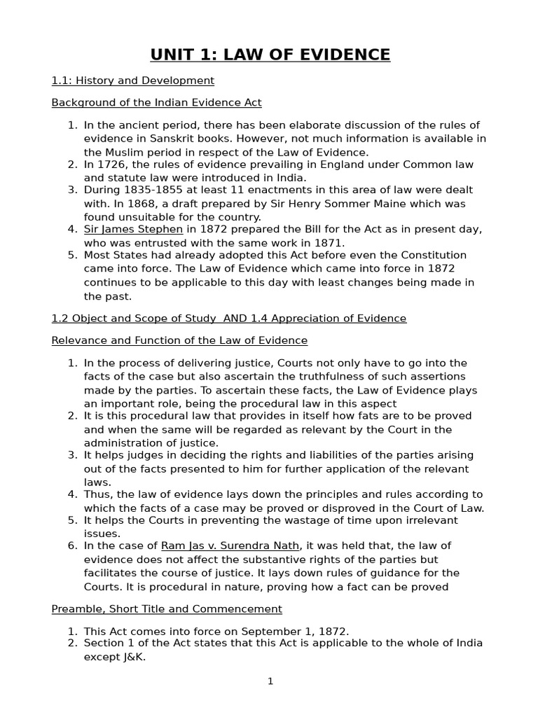 109 - Notes Evidence | PDF