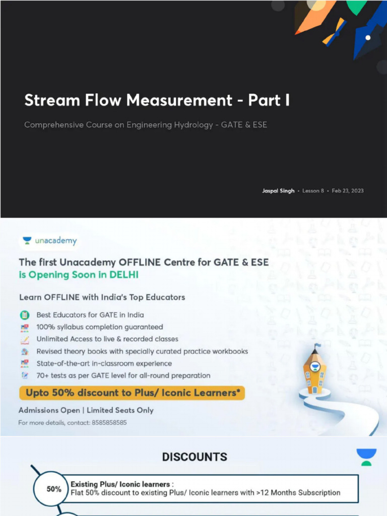 Stream Flow Measurement - Part I With Anno 1693765150777 | PDF