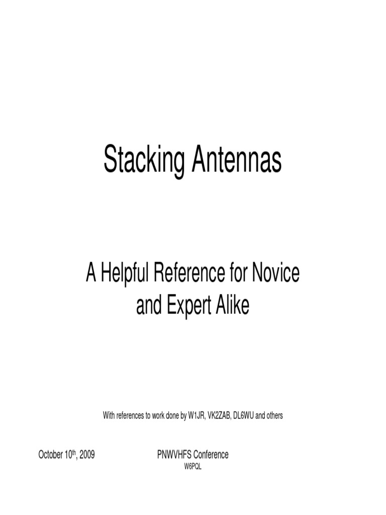 Antenna Stacking Guide: Gain & Setup | PDF | Antenna (Radio) | Waves
