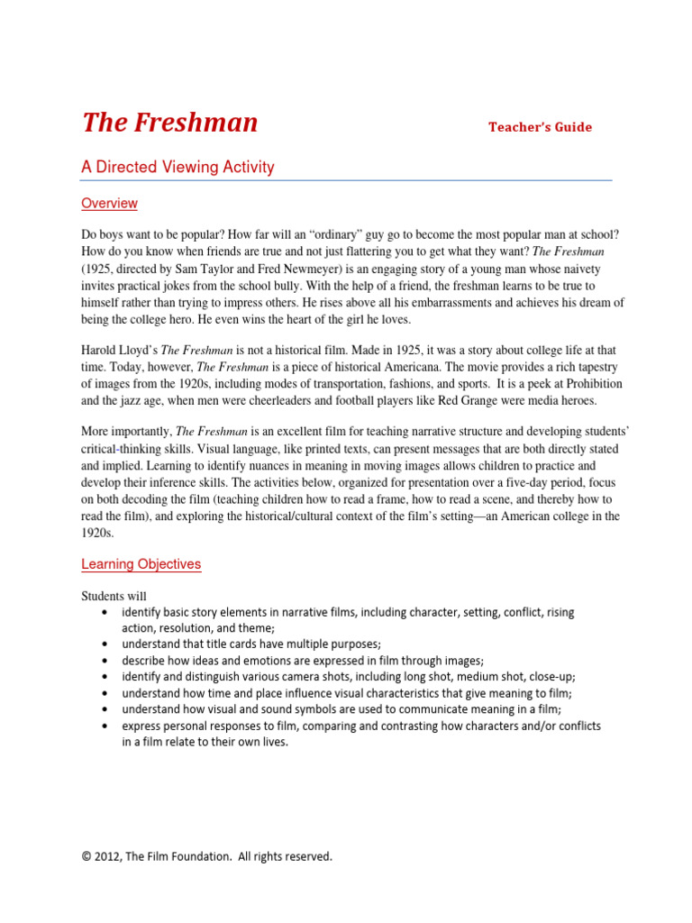 The Freshman Teachers Guide Final | PDF