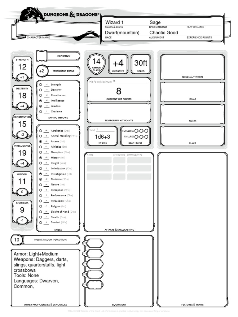 Dwarf Wizard | PDF