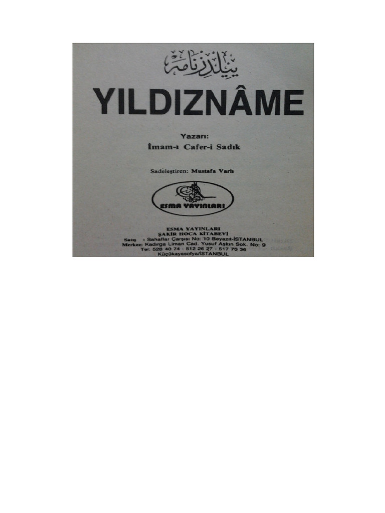 YILDIZNAME Cafer I Sadik | PDF