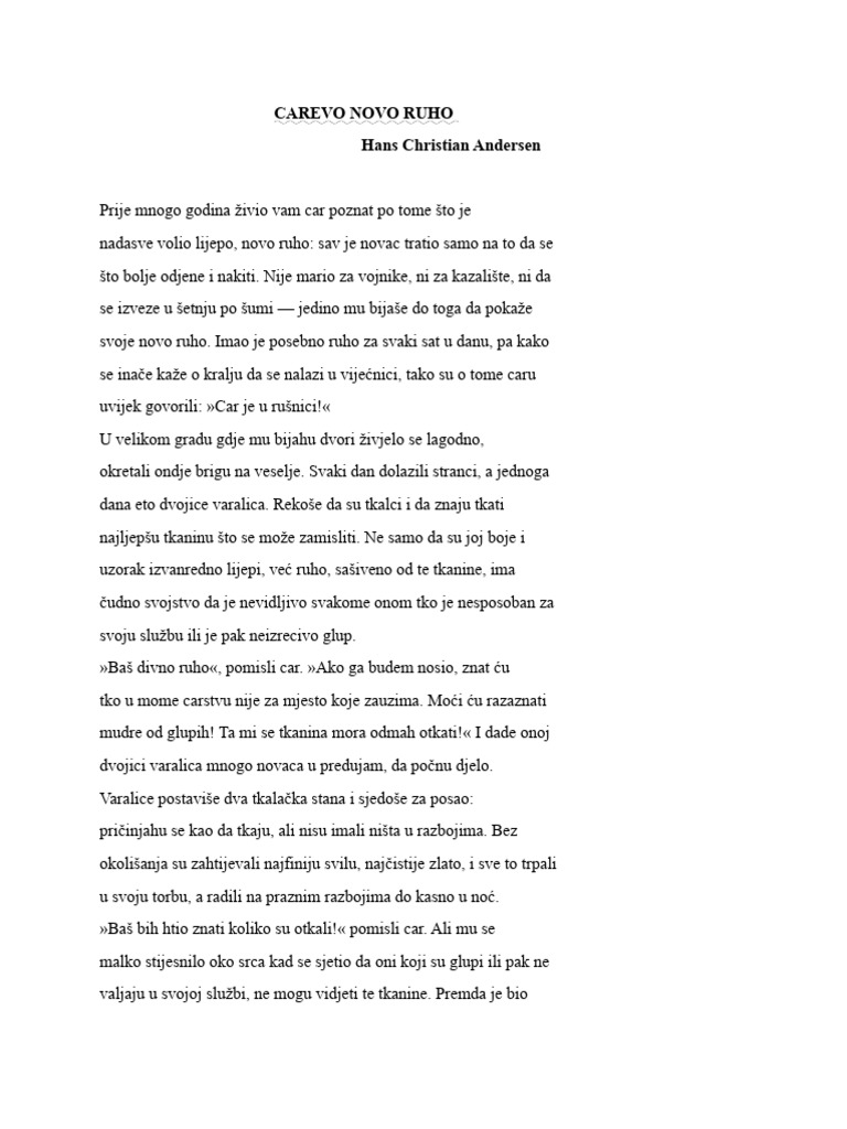 Carevo Novo Ruho | PDF