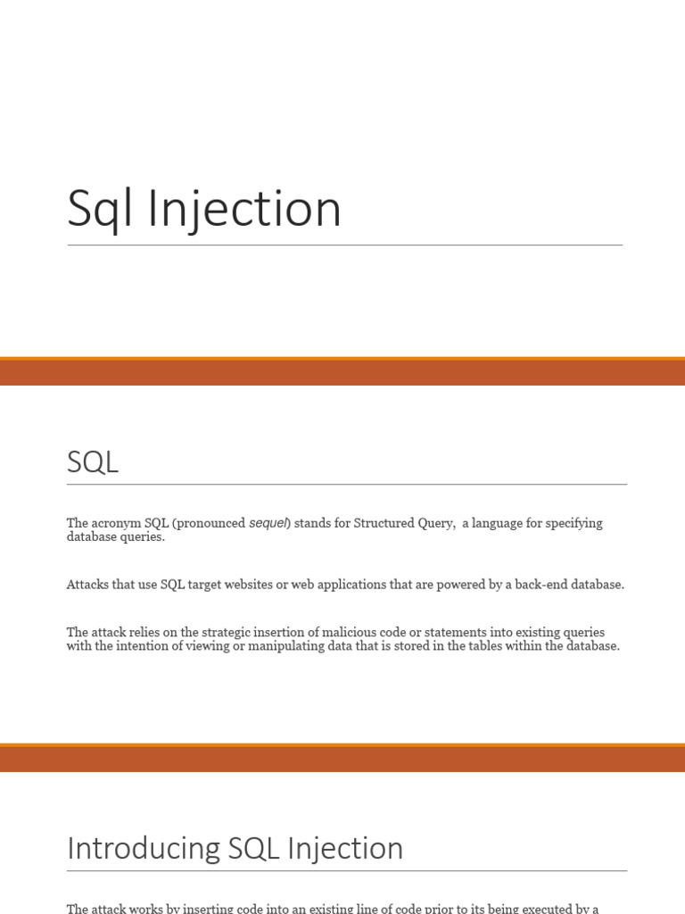 Ethics - Lect6 - SQL Injection | PDF | Databases | Sql