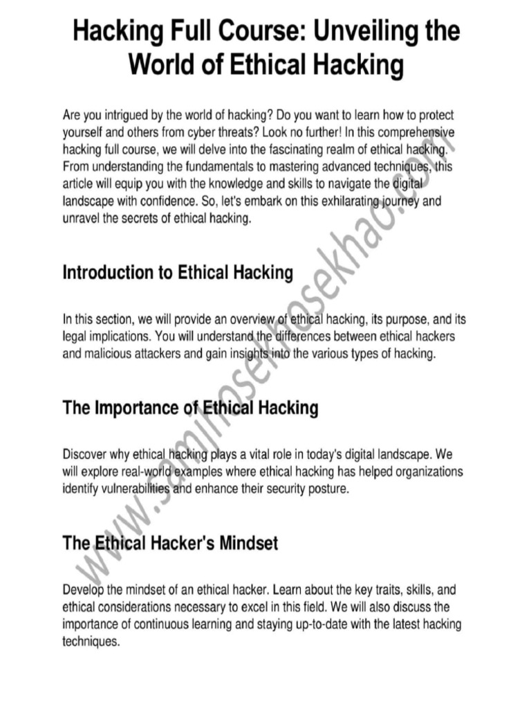 Hacking Full Course | PDF