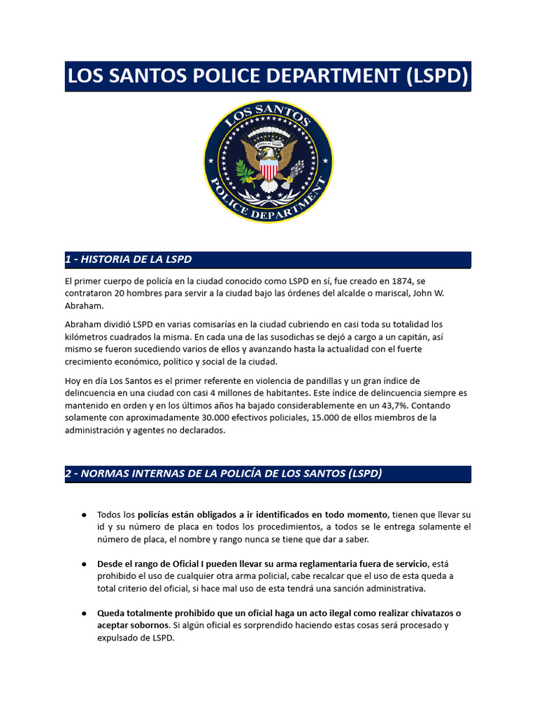 Normativa_LSPD | PDF | Policía