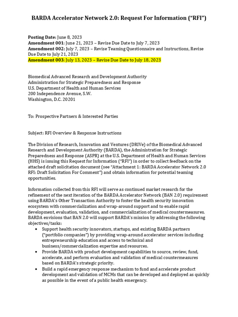 Amendment+003 BAN+2.0+RFI+Cover+Letter Attachment+1+ +BARDA+Accelerator ...