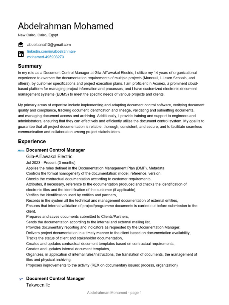 Resume Abdelrahman Mohamed | PDF | Project Management | Business