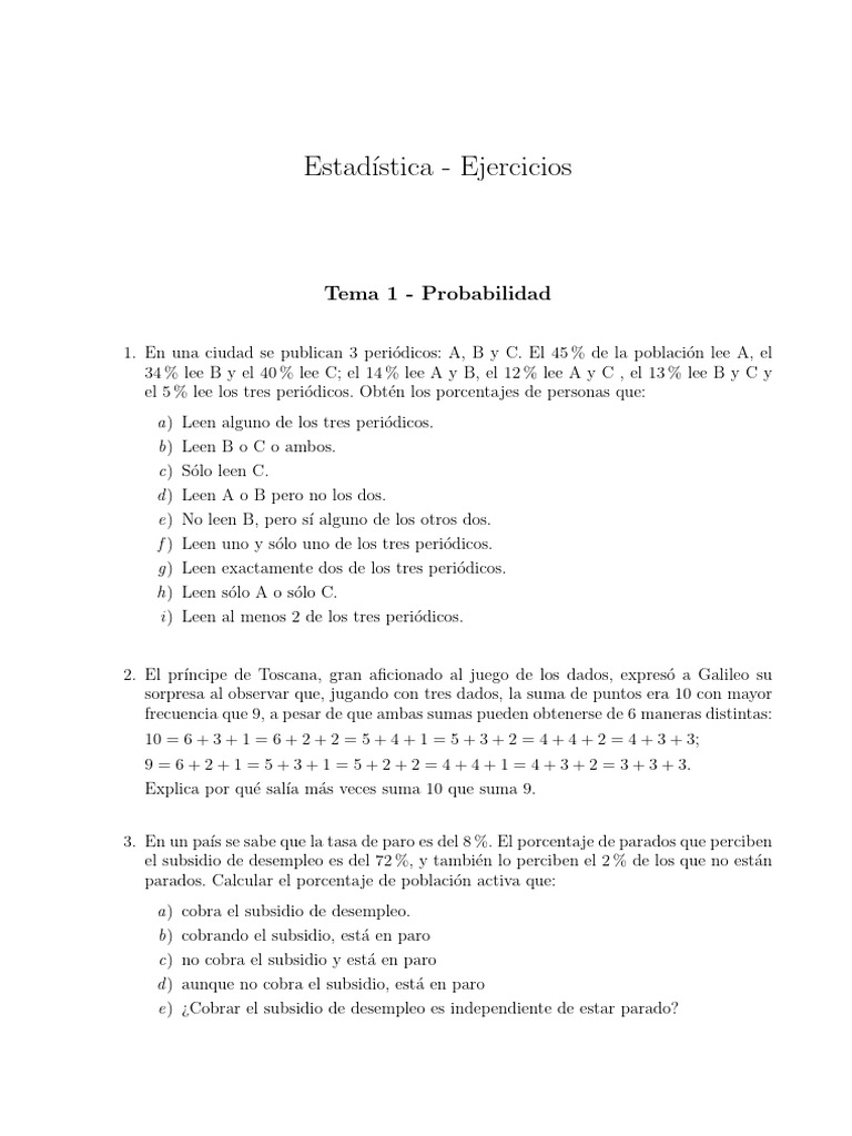 Ejercicios_T1 | PDF | Probabilidad | Sensibilidad y especificidad