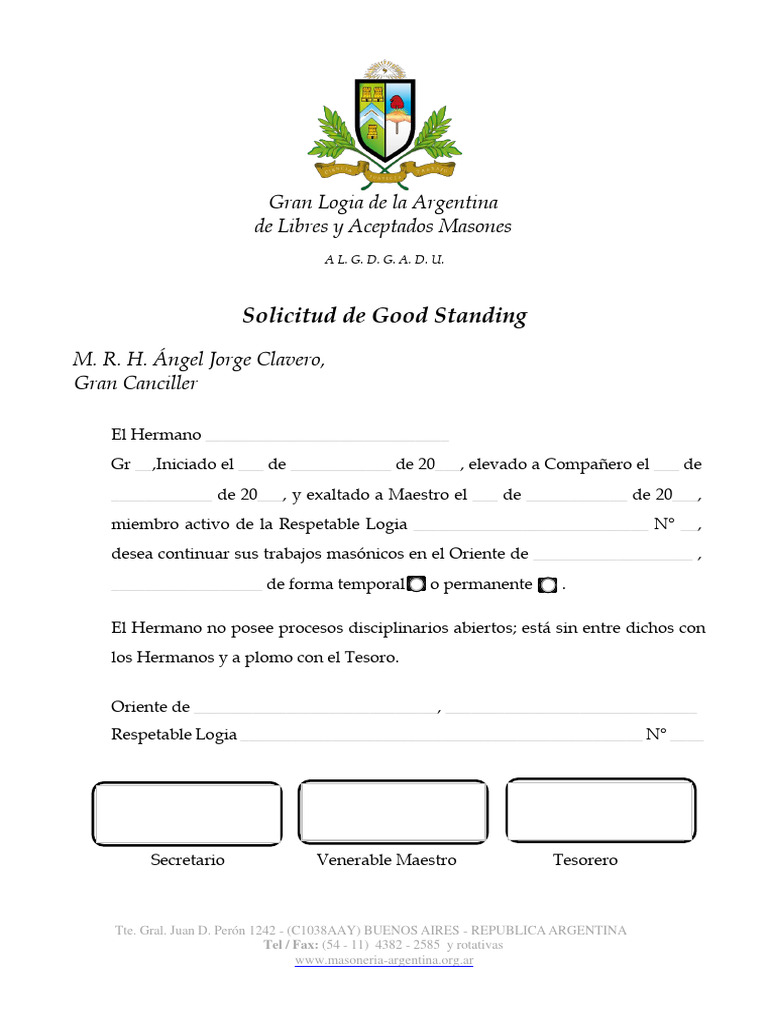 Solicitud de Good Standing | PDF