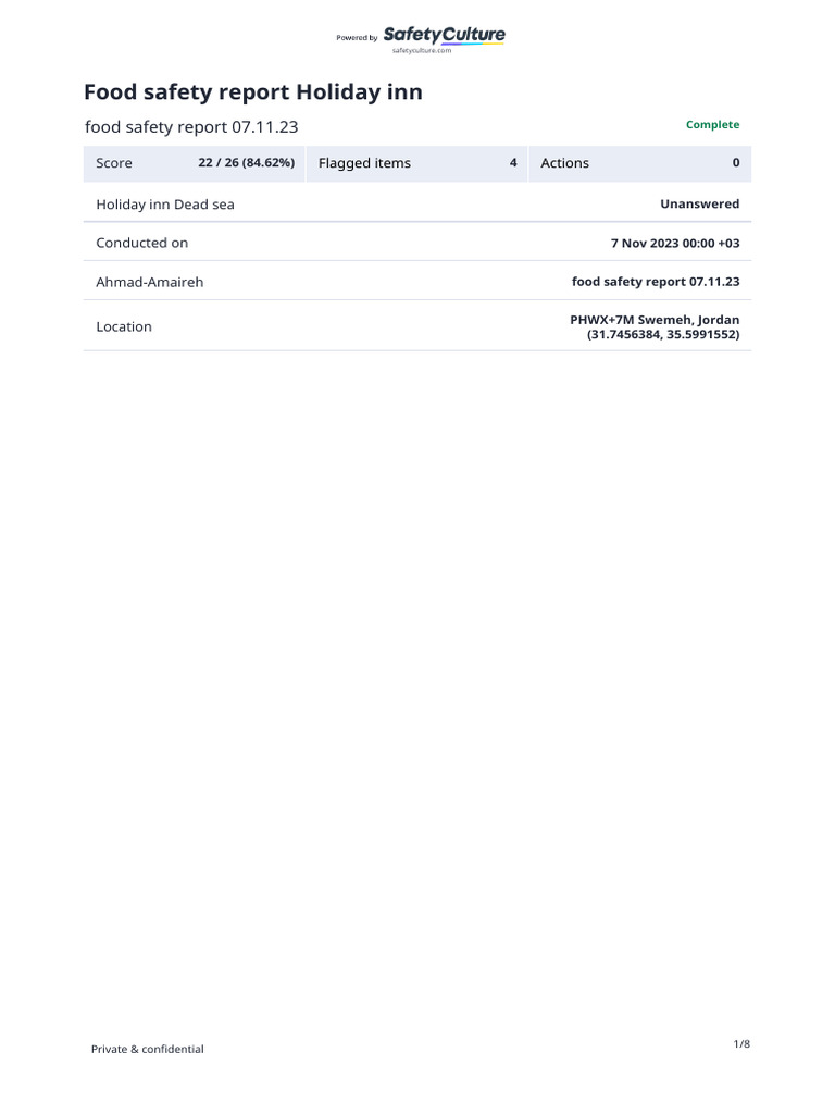 Food Safety Report 07-11-23 | PDF | Refrigerator | Tools