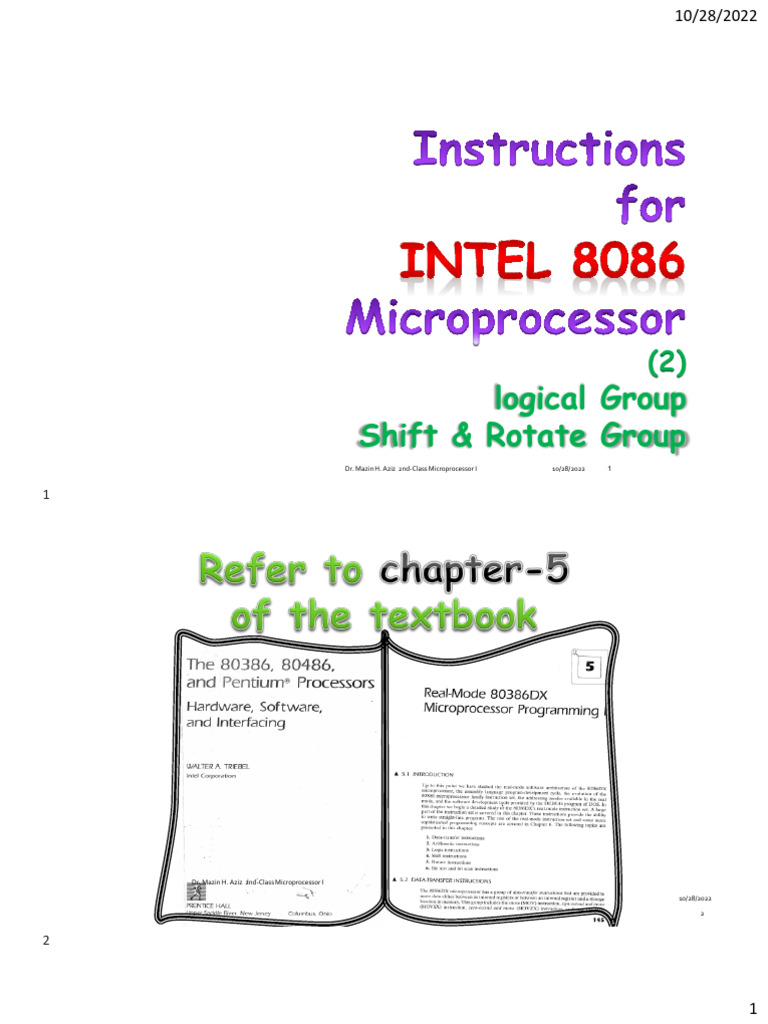 Intel 8086 Microprocessor Instructions Guide | PDF | Digital ...