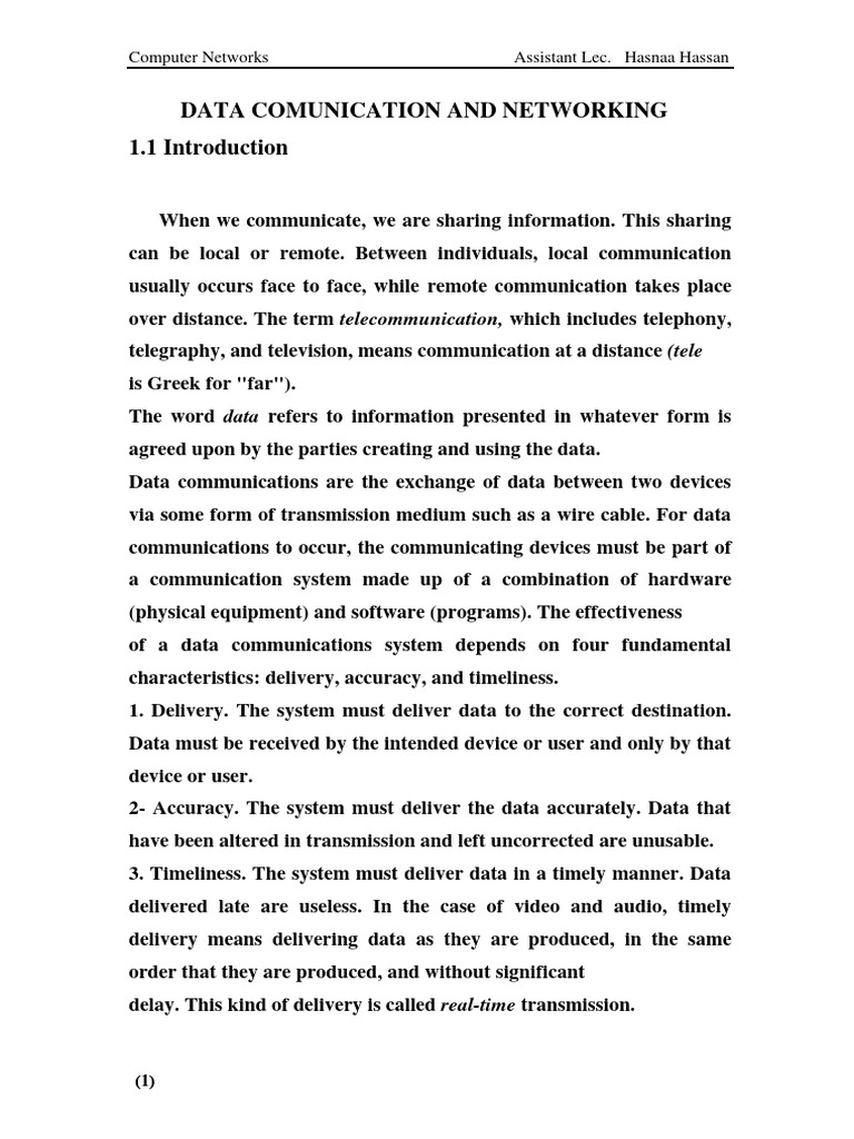 Data Comunication and Networking | PDF | Computer Network | Communication